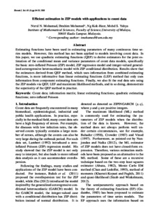 Efficient estimation in ZIP models with applications to count data - IIUM Repository (IRep)